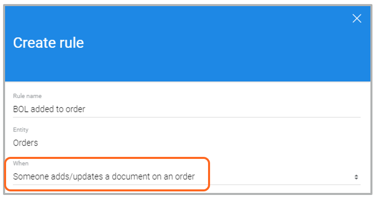Notification of when a BOL is uploaded to an order