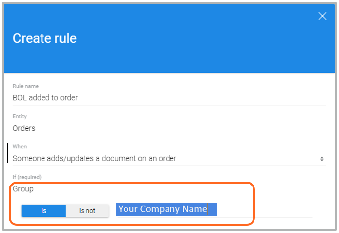Notification of when a BOL is uploaded to an order