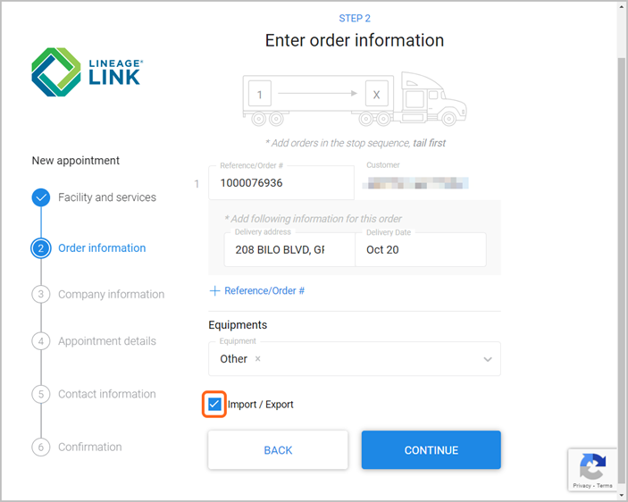 Add an import export appointment label